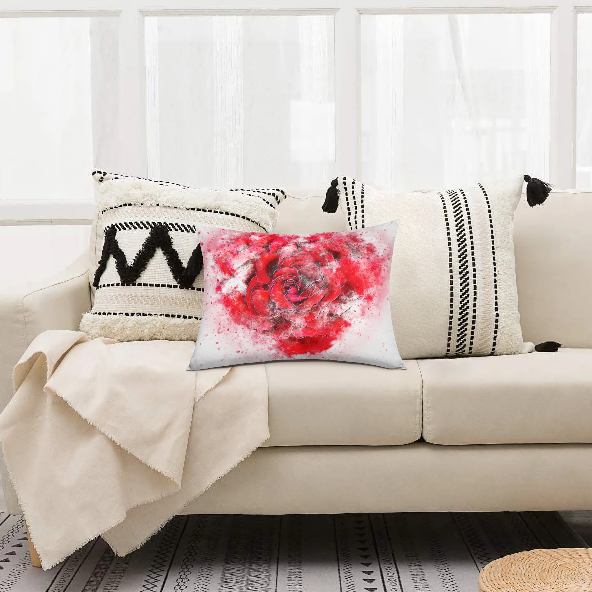 Rectangle Pillowcase Living Room Bedroom Decor Flower - Temu Australia
