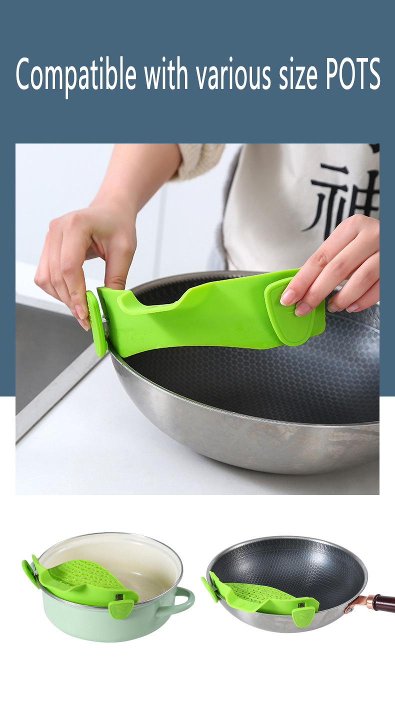 Adjustable Silicone Drain Clip Pots Pans Bowls Hands free - Temu