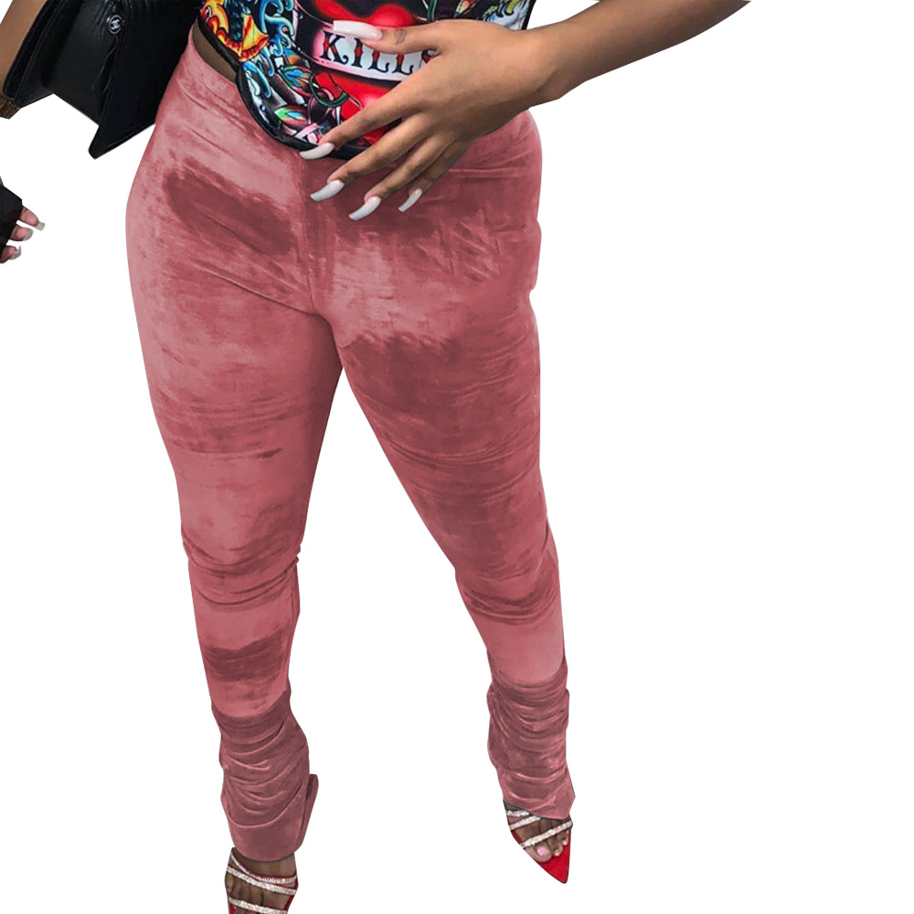 Velvet Skinny Ruched Pants Casual Comfortable Pants Season - Temu