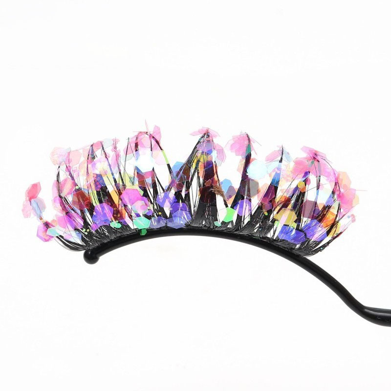 1 Pair Exaggerated Colored Glitter False Eyelashes Long - Temu New Zealand