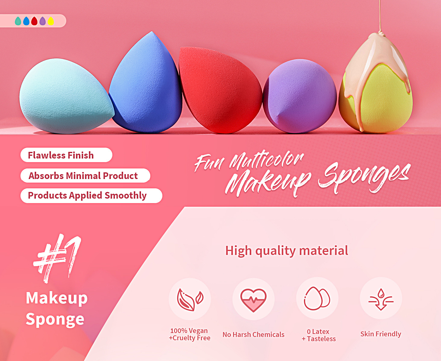 Makeup Sponges Foundation Blending Beauty Sponge Dry Wet Use - Temu New ...