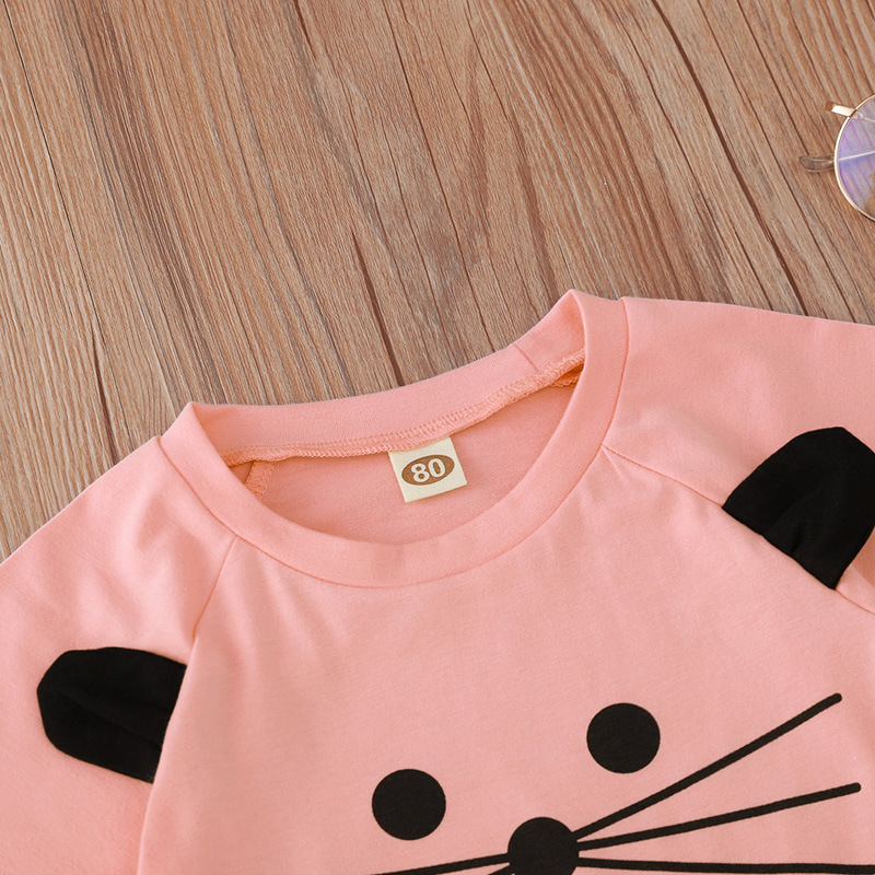 Baby Girls Cute Casual Cat Print Dress For Summer - Temu United Kingdom
