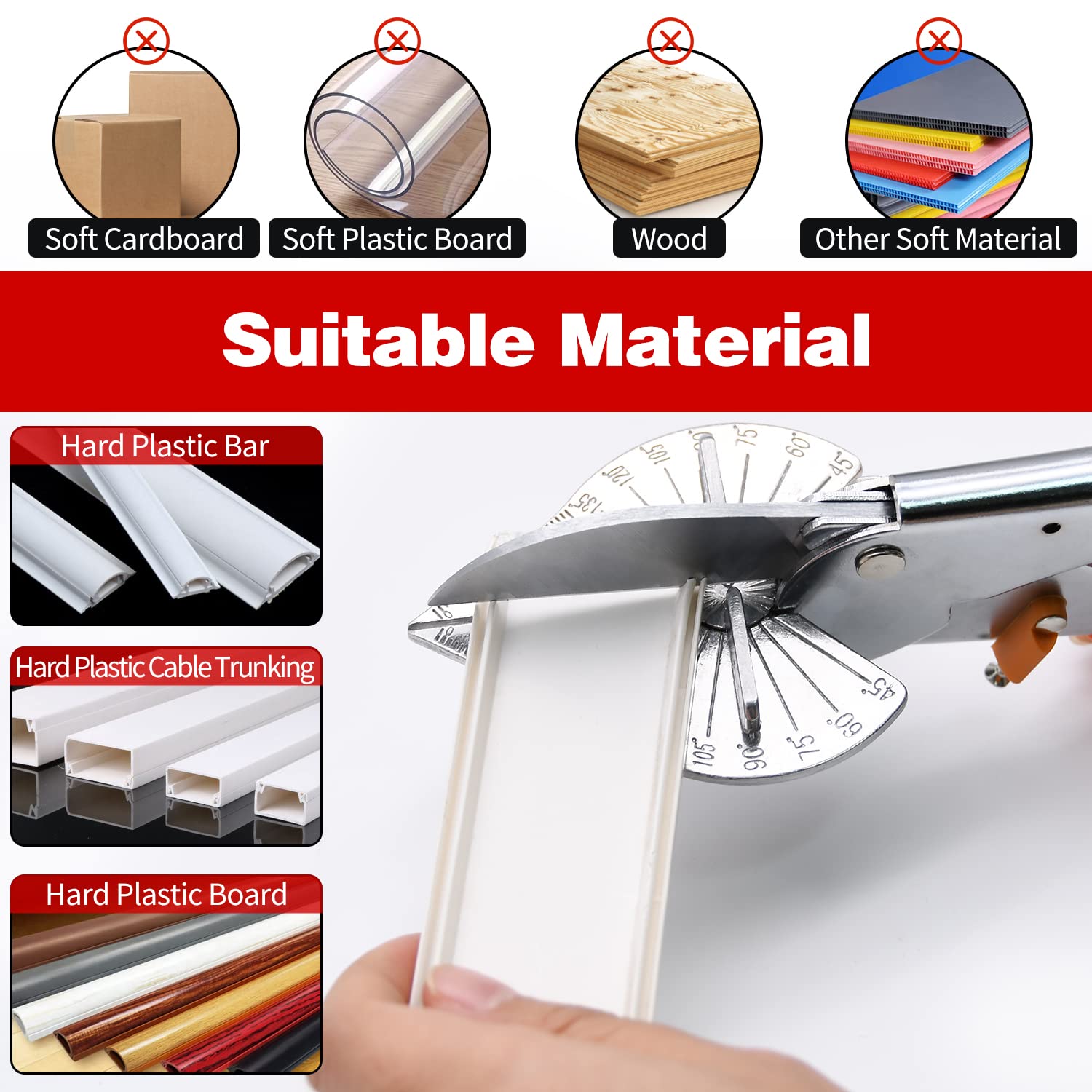 Versatile Miter Shear Cutter - 45° To 135° Angle Range With 5 Extra ...