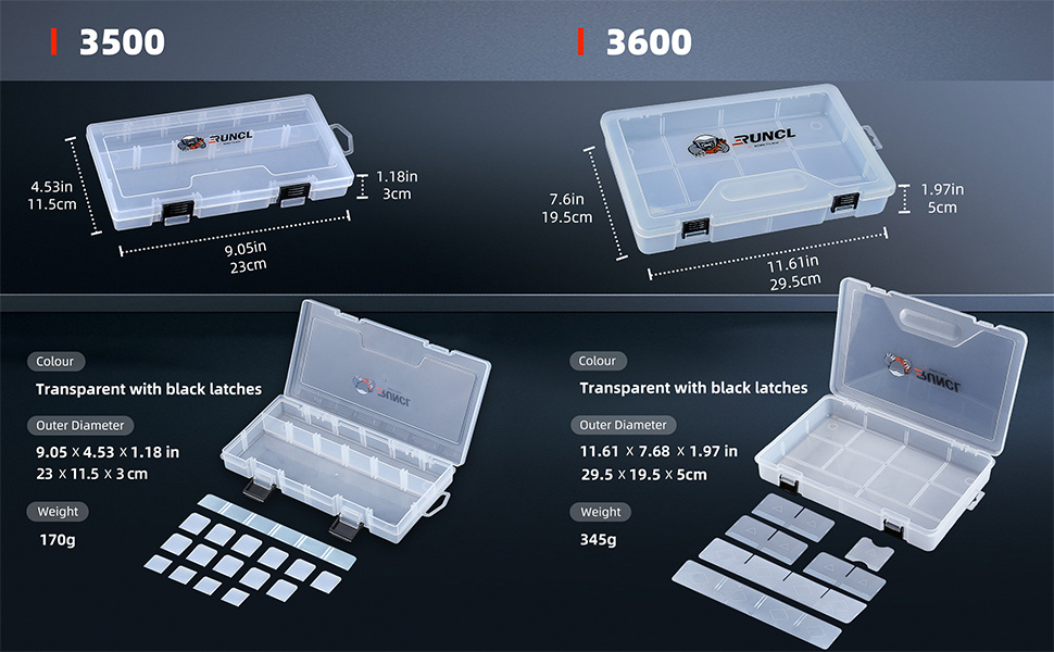 clear fishing tackle box removable dividers organize lures - Temu Norway