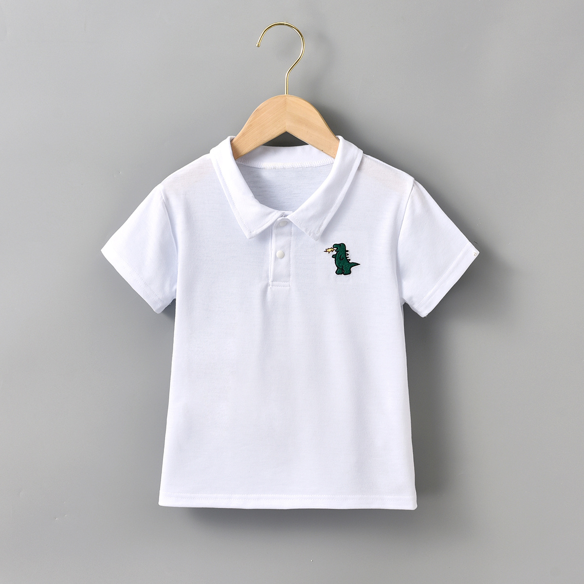 Boys Embroidered Dinosaur Shirt Collar Short - Temu Norway