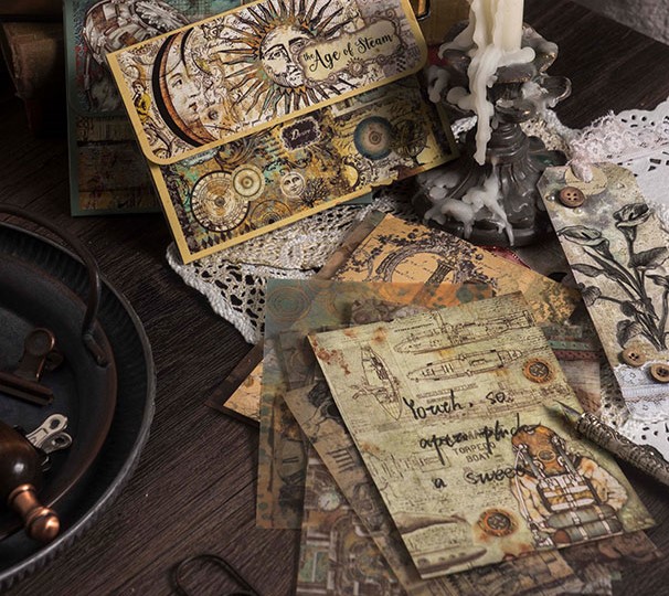 Steampunk Era Journal Diary Material Paper Sun Moon Weird - Temu Canada