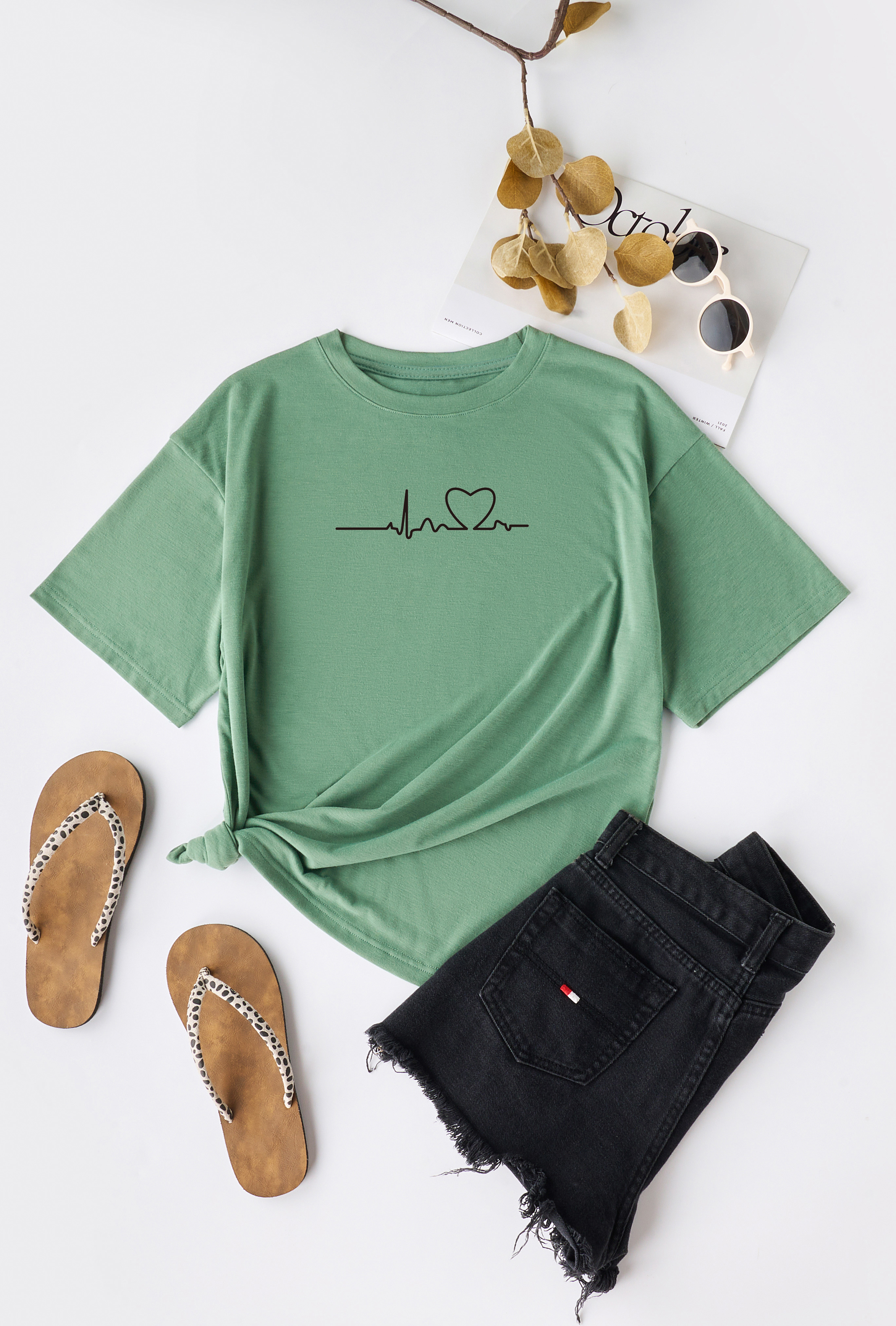 Heart Print Crew Neck T shirt Casual Short Sleeve Summer T - Temu Norway