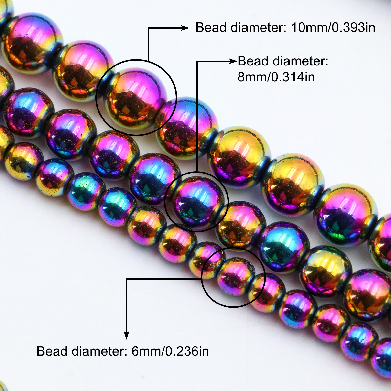 Rainbow Hematite Loose Beads Round Loose Gemstone Perfect - Temu Canada