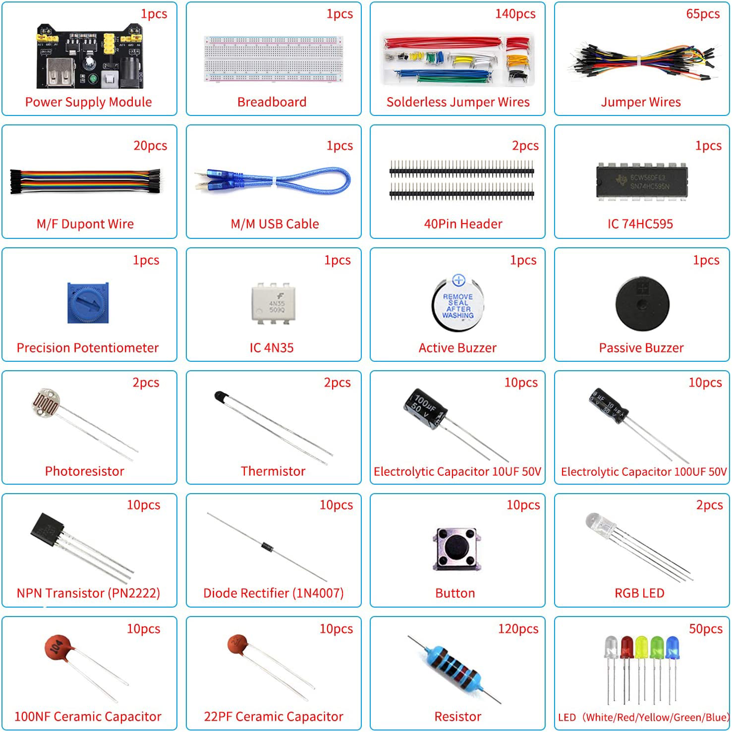 37 value Electronic Component Kit Perfect Stm32 - Temu