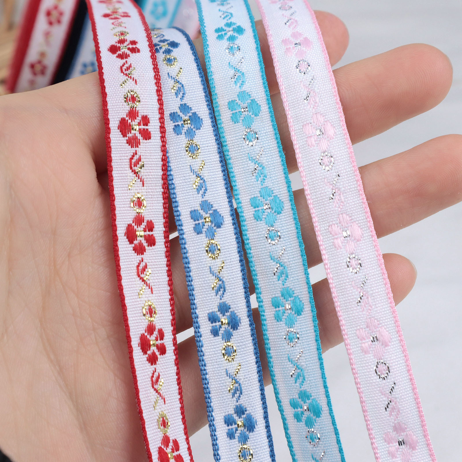 One Roll 18 Yards Ribbon Lace Jacquard Ribbon Wide Floral - Temu Australia