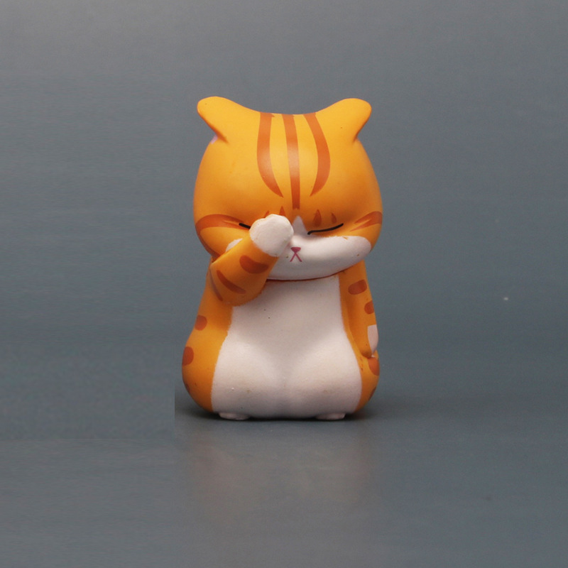 Cute Facepalm Cat Figurine Desk Table Decoration Kitten - Temu