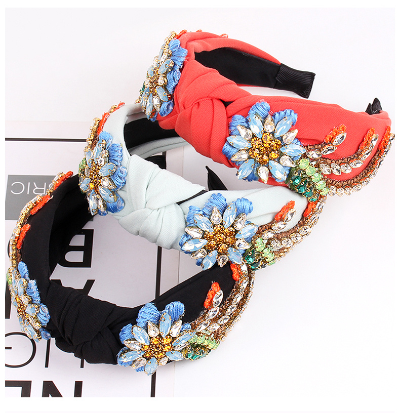 Baroque Fabric Embroidered Crystal Hairbands Headbands Party - Temu ...