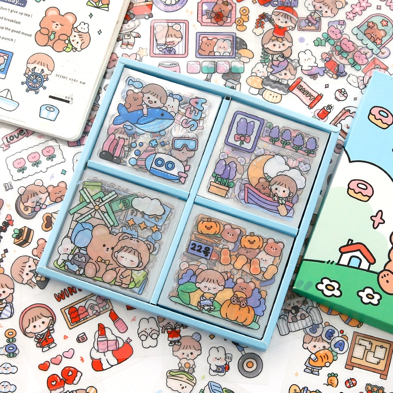 100 Pieces Of Non Repetitive Butter Rabbit Diary Pet Waterproof ...