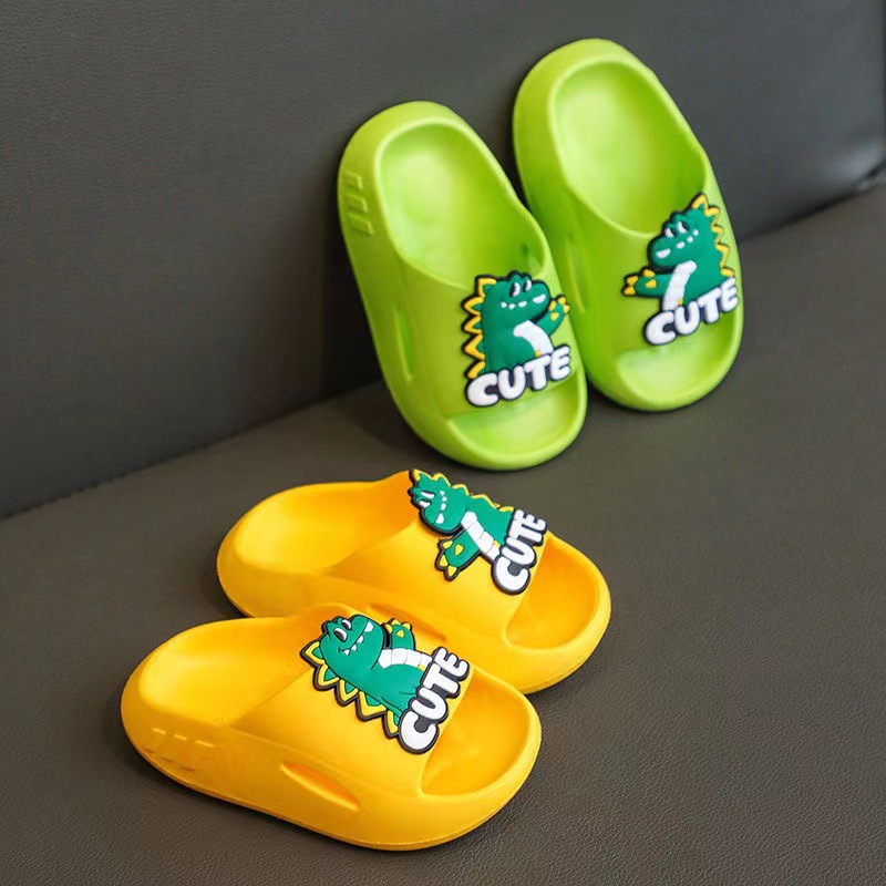 Boys Girls Cartoon Dinosaur Slides Casual Lightweight Non Slip Slippers For Bathroom Shower Open ...