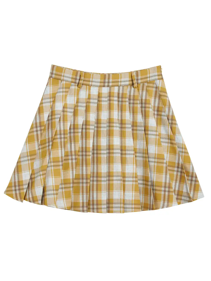 Plaid Print Pleated Skirts Preppy High Waist Summer Mini Temu New Zealand