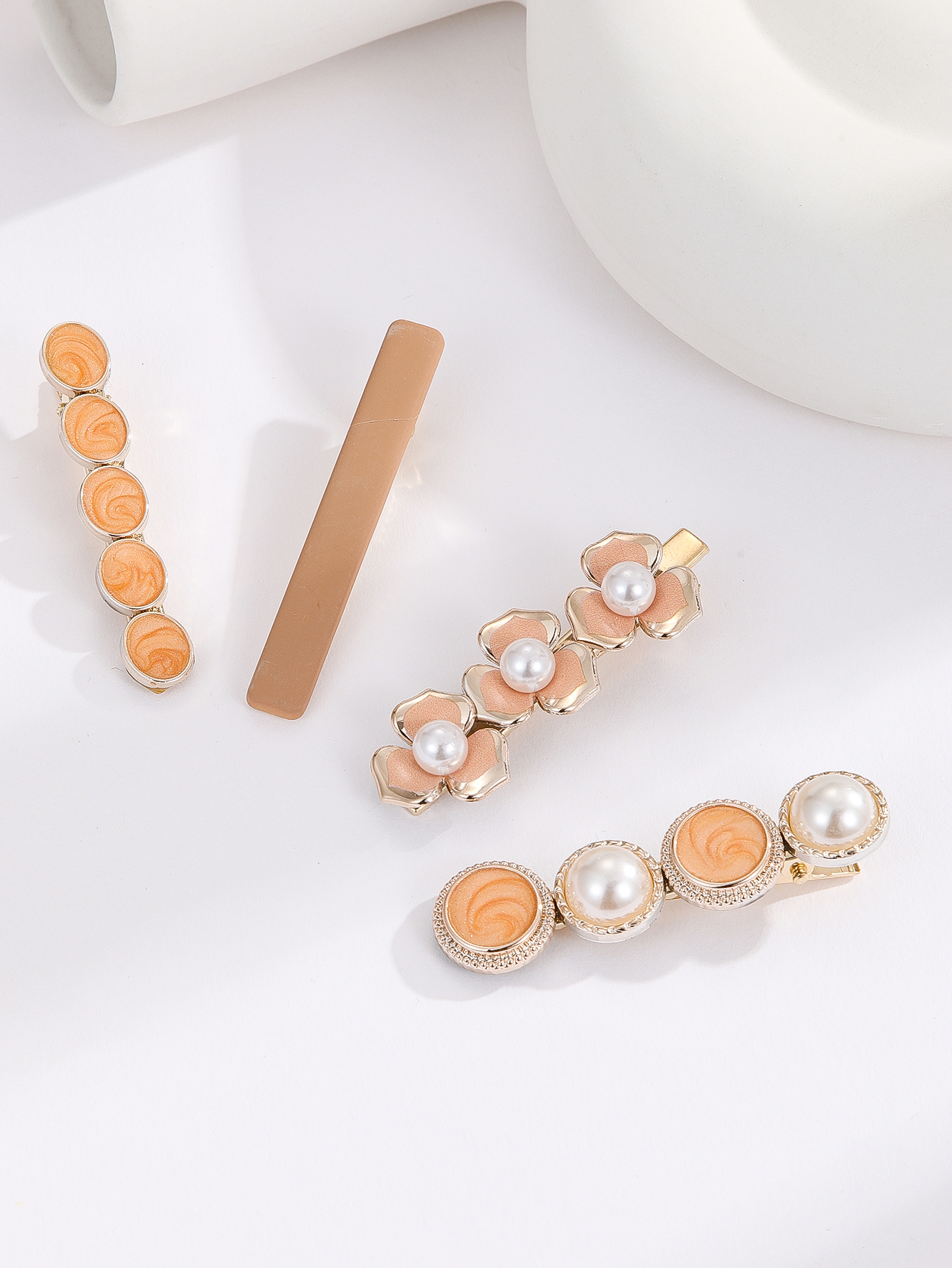 Flower Faux Pearl Hair Clip Fashion Elegant Hair Pin - Temu Netherlands