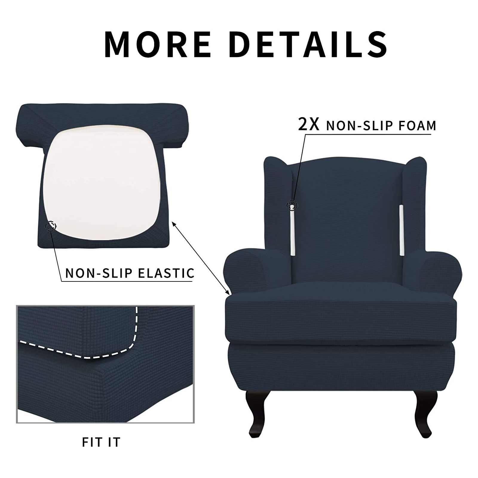 Stretch Wingback Chair Sofa Slipcovers Sofa Cover Furniture - Temu Portugal