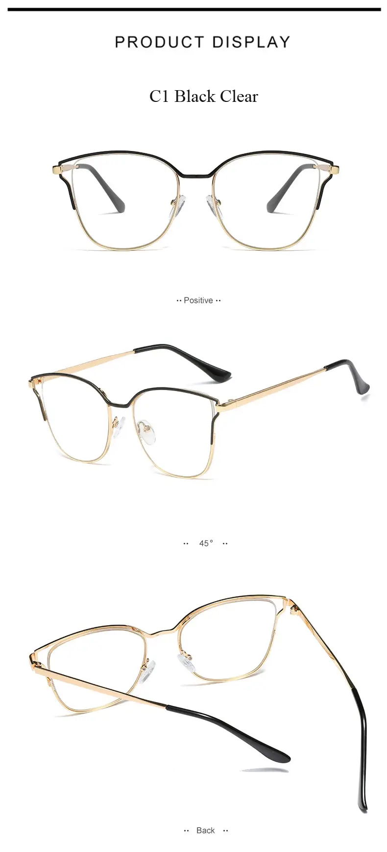 Clear Lens Eyeglasses Cat Eye Blue Light Blocking Glasses Temu