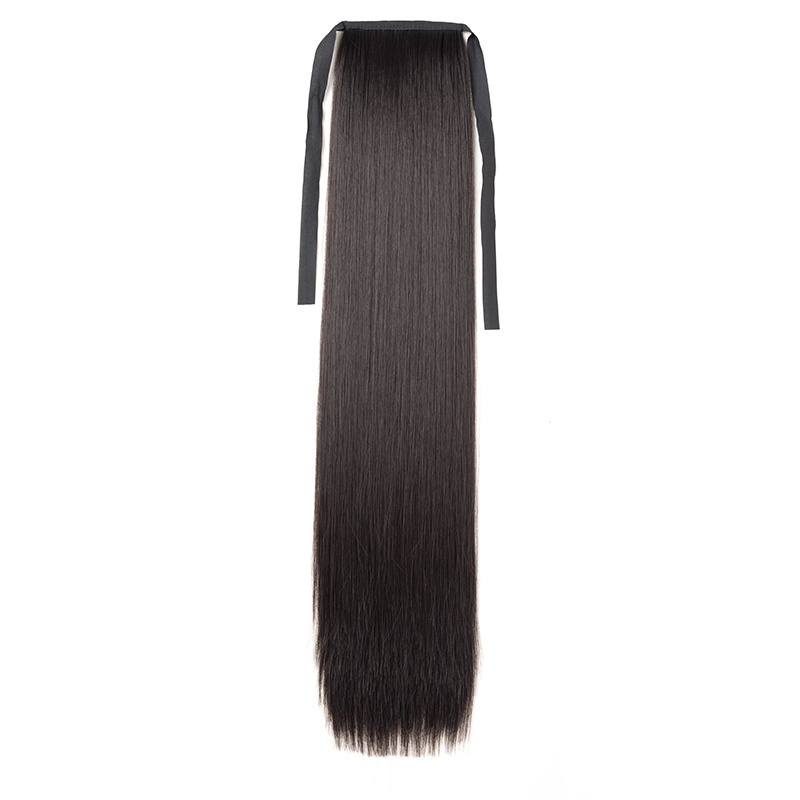 bandage ponytail clip in synthetic hair extension straight - Temu