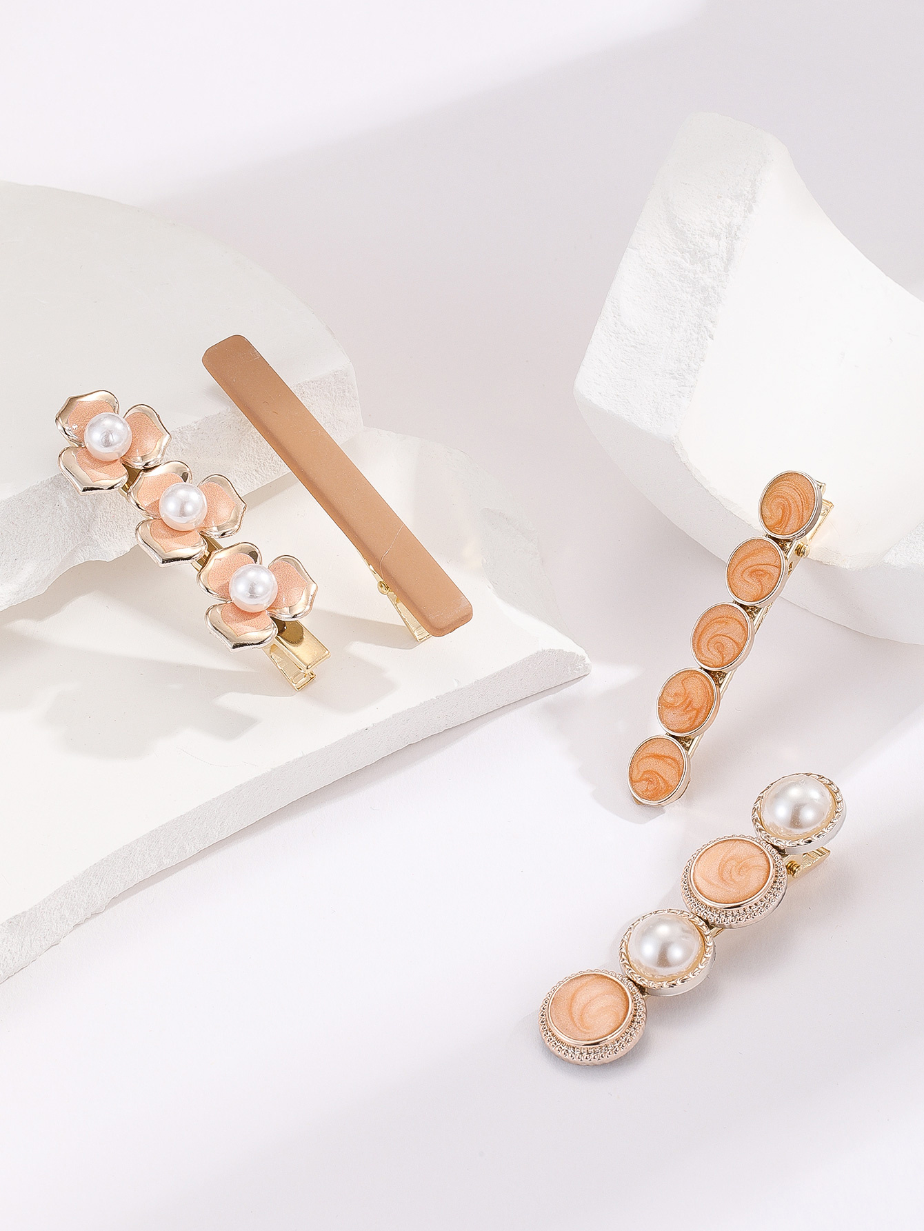 Flower Faux Pearl Hair Clip Fashion Elegant Hair Pin - Temu Netherlands