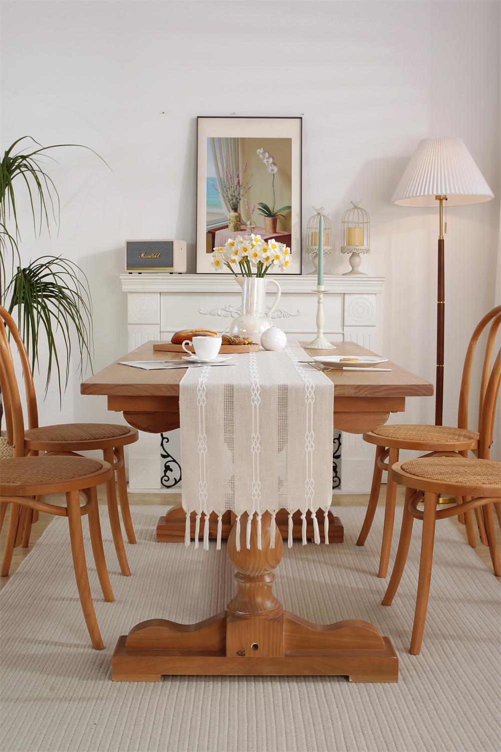 handmade jacquard table runner tassels perfect family - Temu Australia