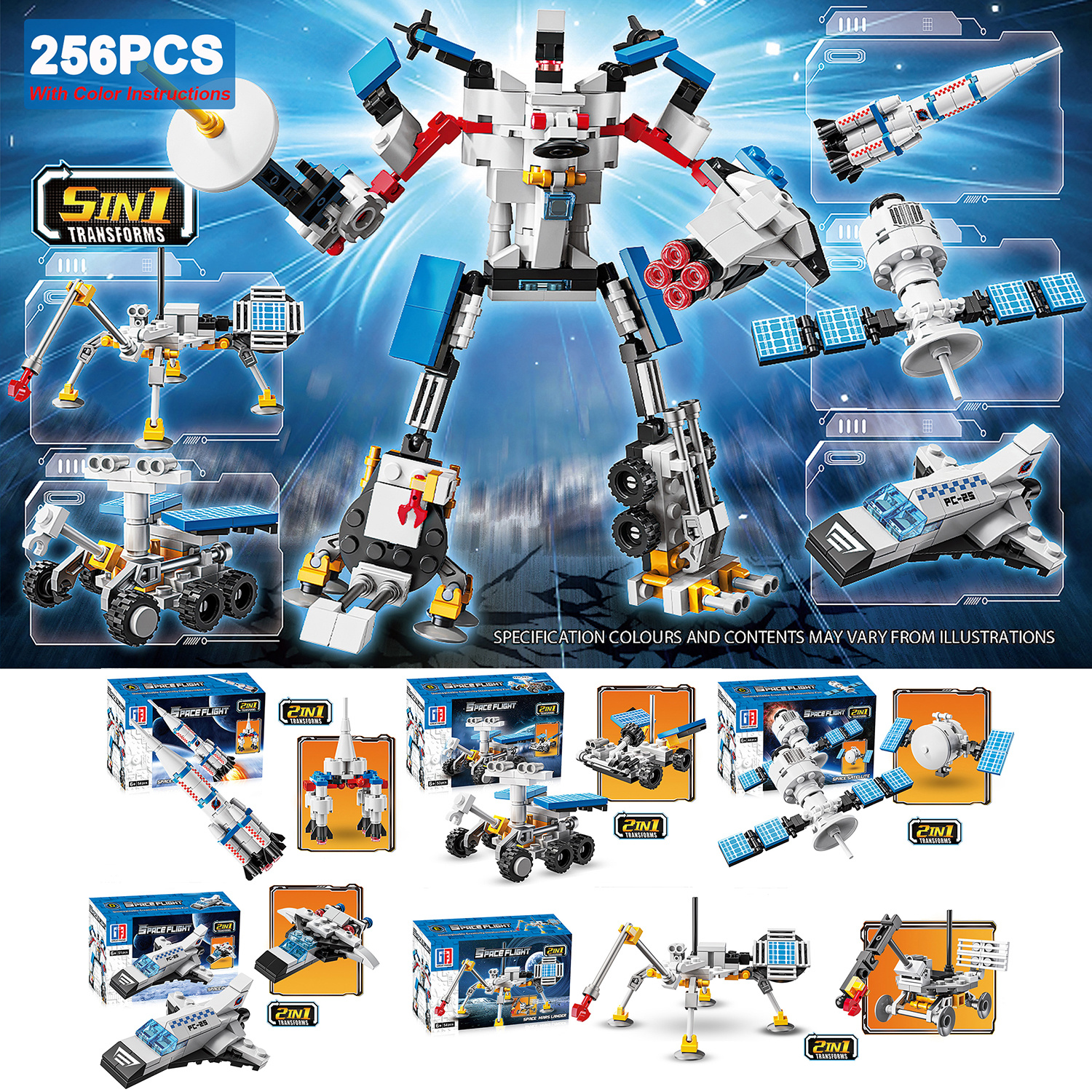 1 Puzzle Building Blocks Space Rocket - Temu Canada