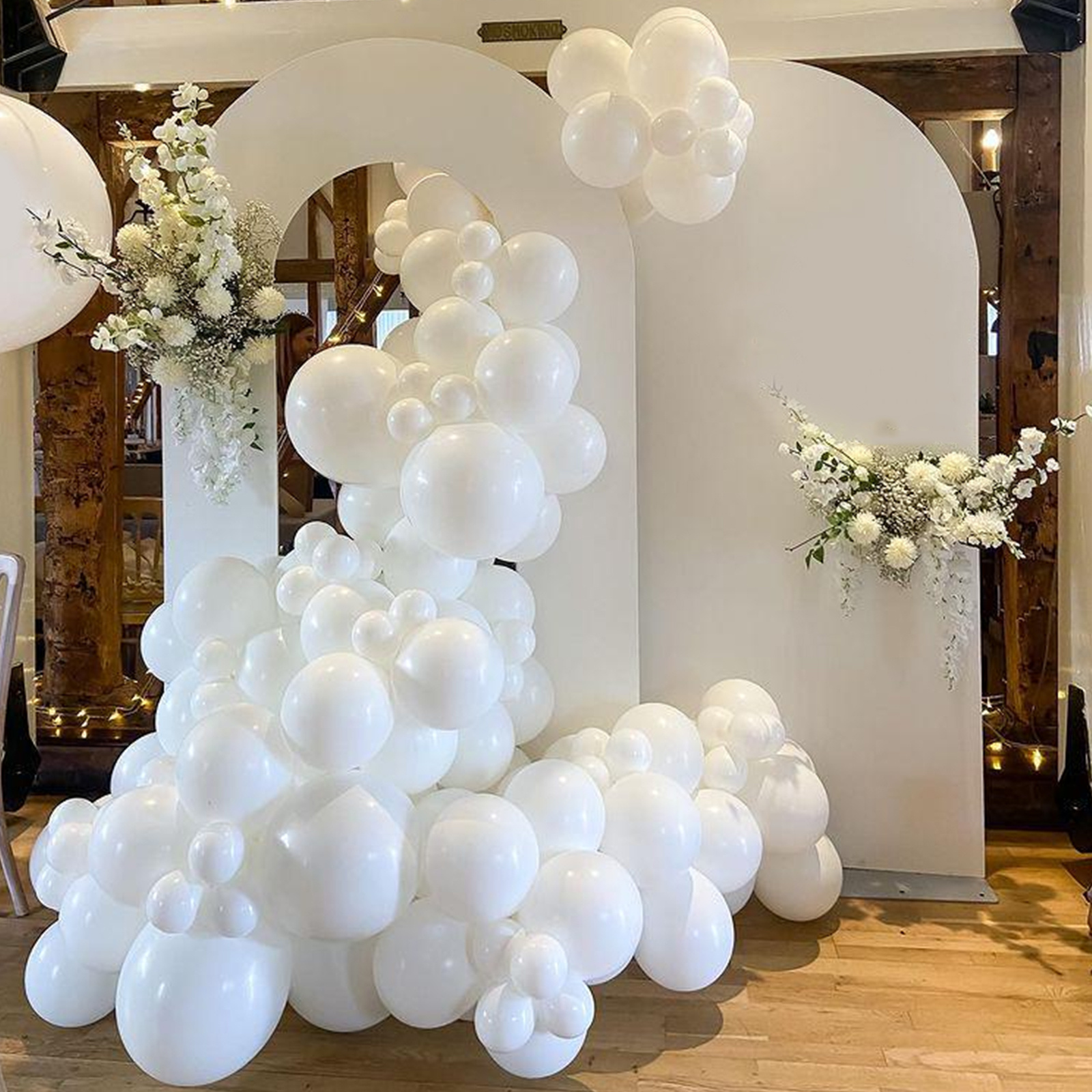 122pcs Matte White Balloon Party Set Scene Decor Room Decor Birthday ...