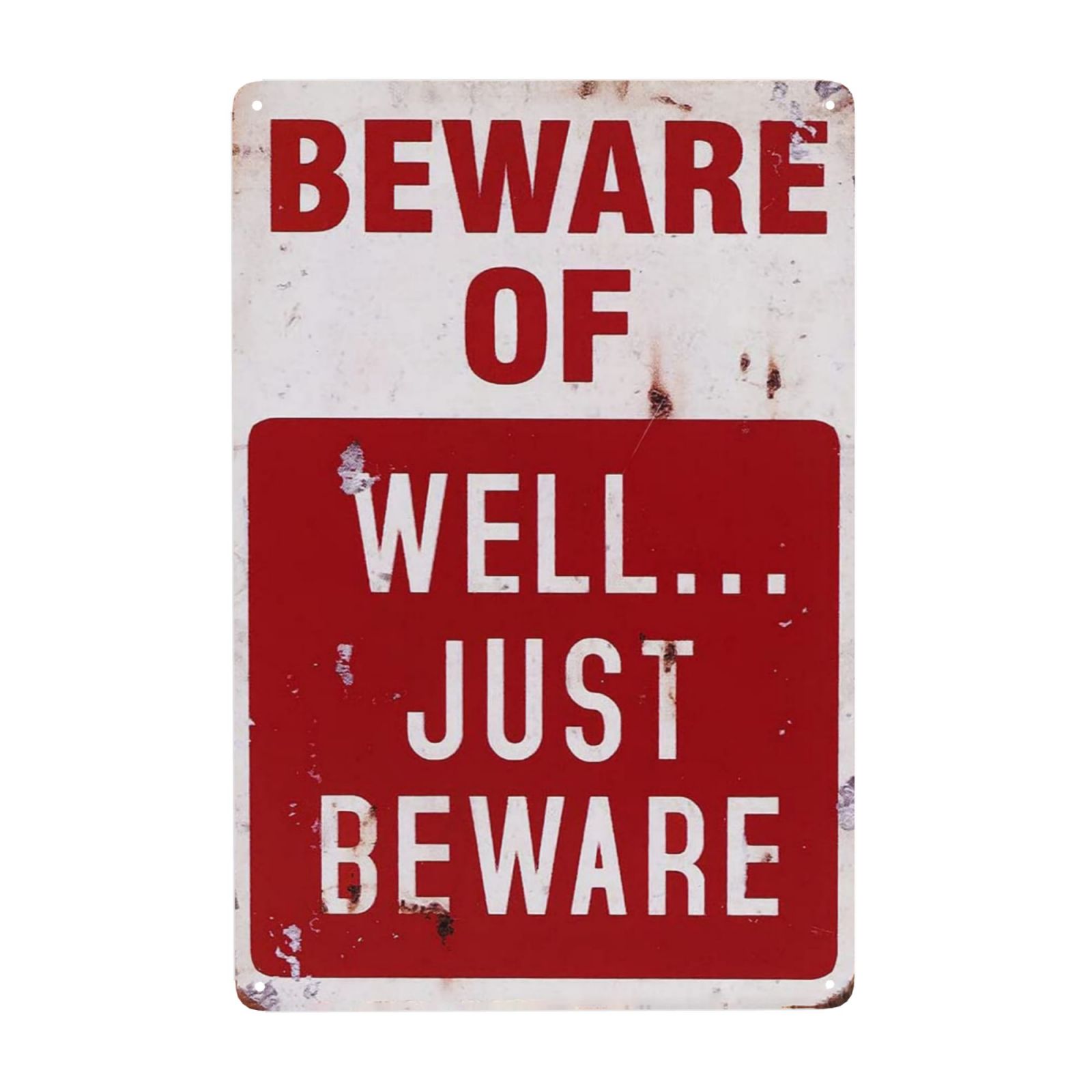 1pc Metal Tin Sign Beware Of Well Just Wall Art Decor Retro Vintage ...