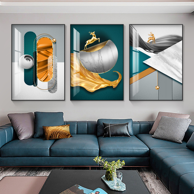 Modern Geometry Canvas Living Room Home - Temu Canada