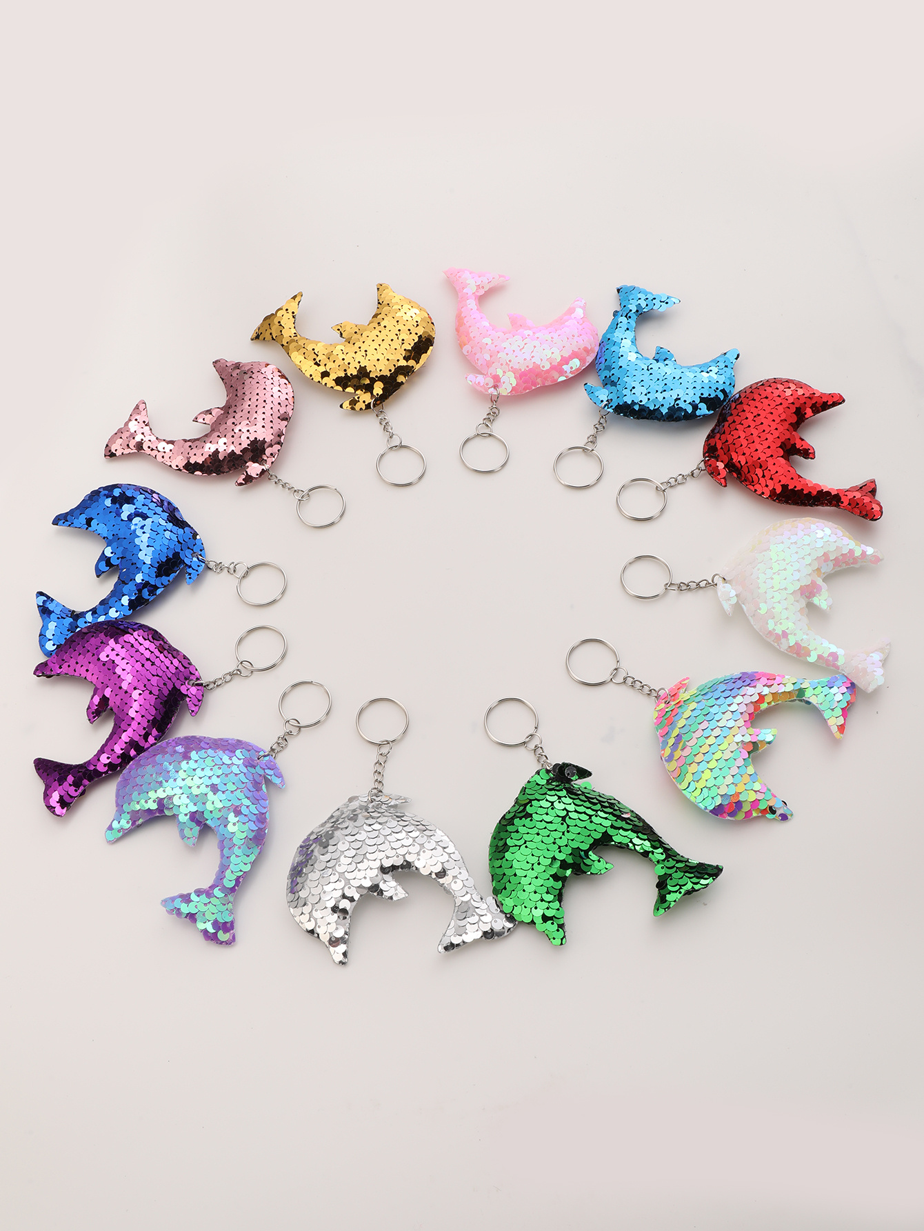 Glitter Sequins Dolphin Keychains Cute Cartoon Animal Bag - Temu ...