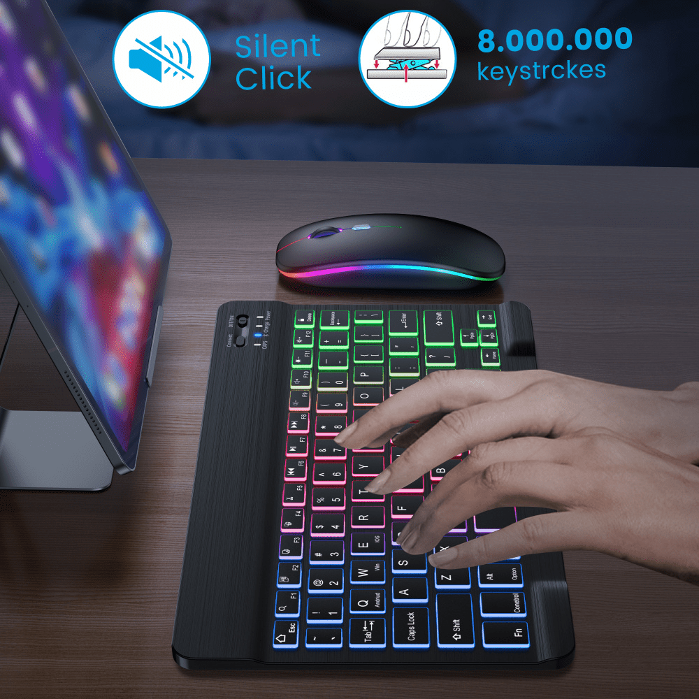 Wireless Keyboard Rgb Keyboard Backlit Keyboards For - Temu