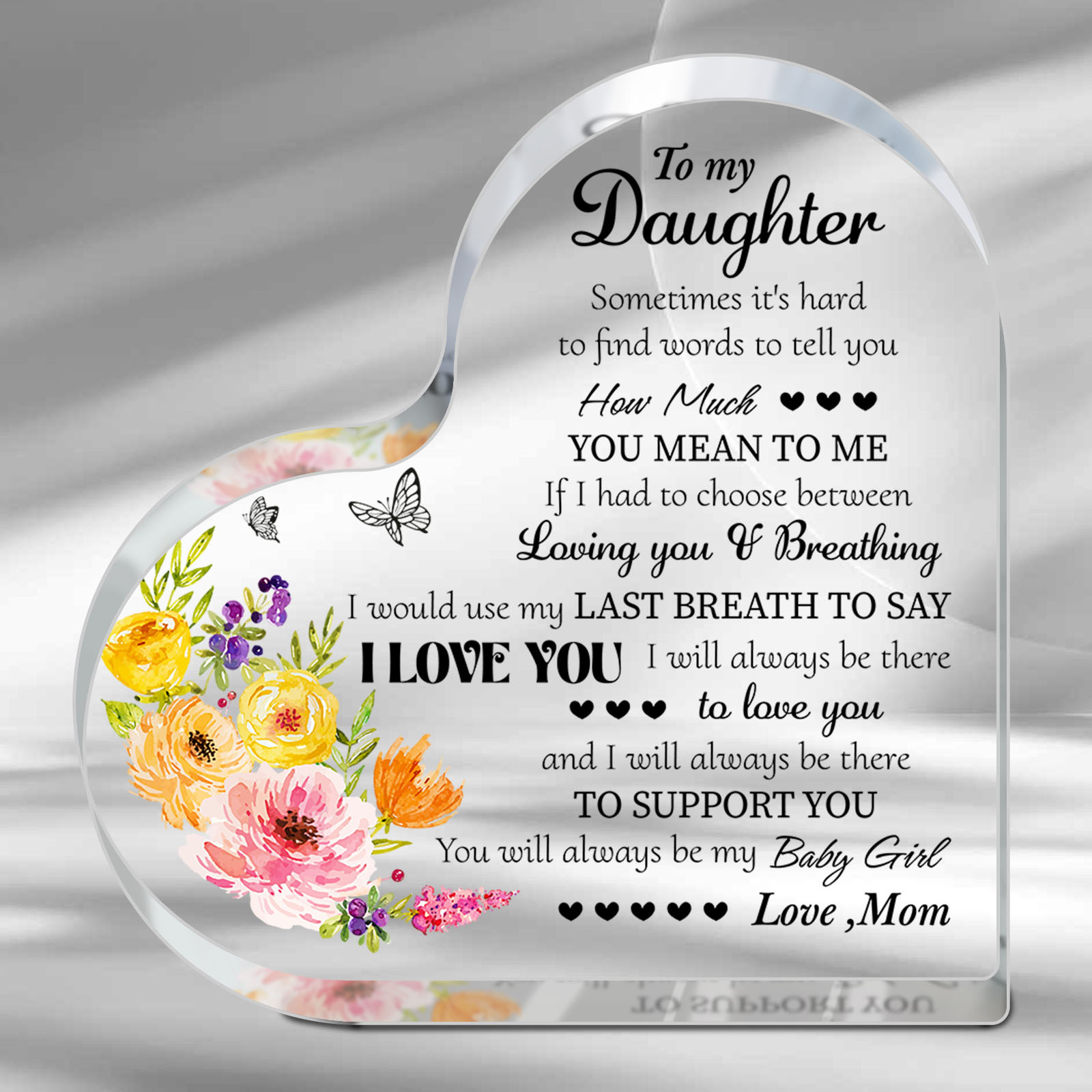 Engraved Acrylic Heart Perfect Birthday Gift Daughter Cute - Temu New ...