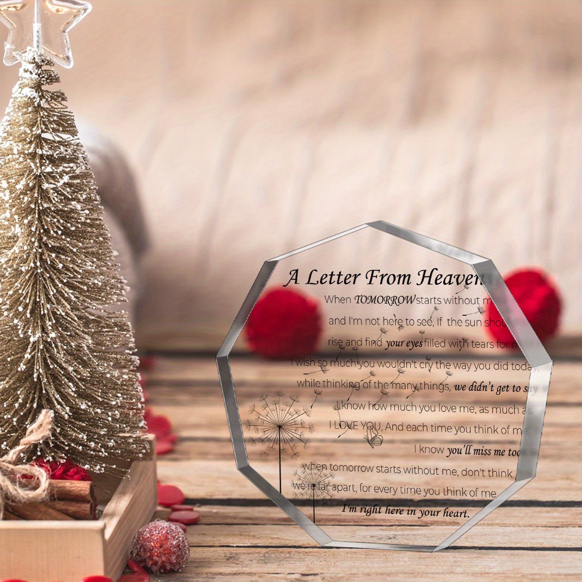 "peaceful" Heavenly Letter Acrylic Keepsake Bereavement - Temu Australia