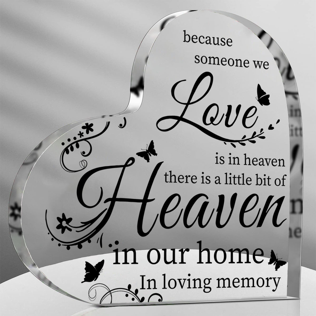 Acrylic Memorial Heart Plaque In Loving Memory Tribute - Temu Canada