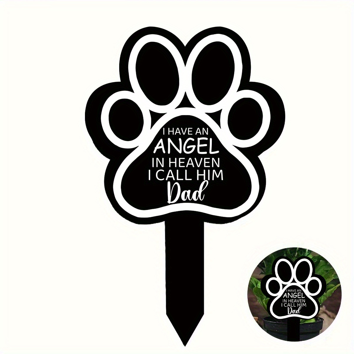 Waterproof Acrylic Memorial Plaque Stake Dad An Angel In - Temu United