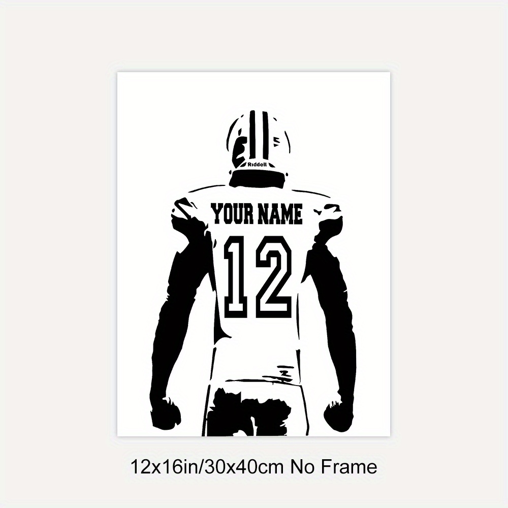 Personalized Football Poster Custom Football Canvas Wall Art - Temu