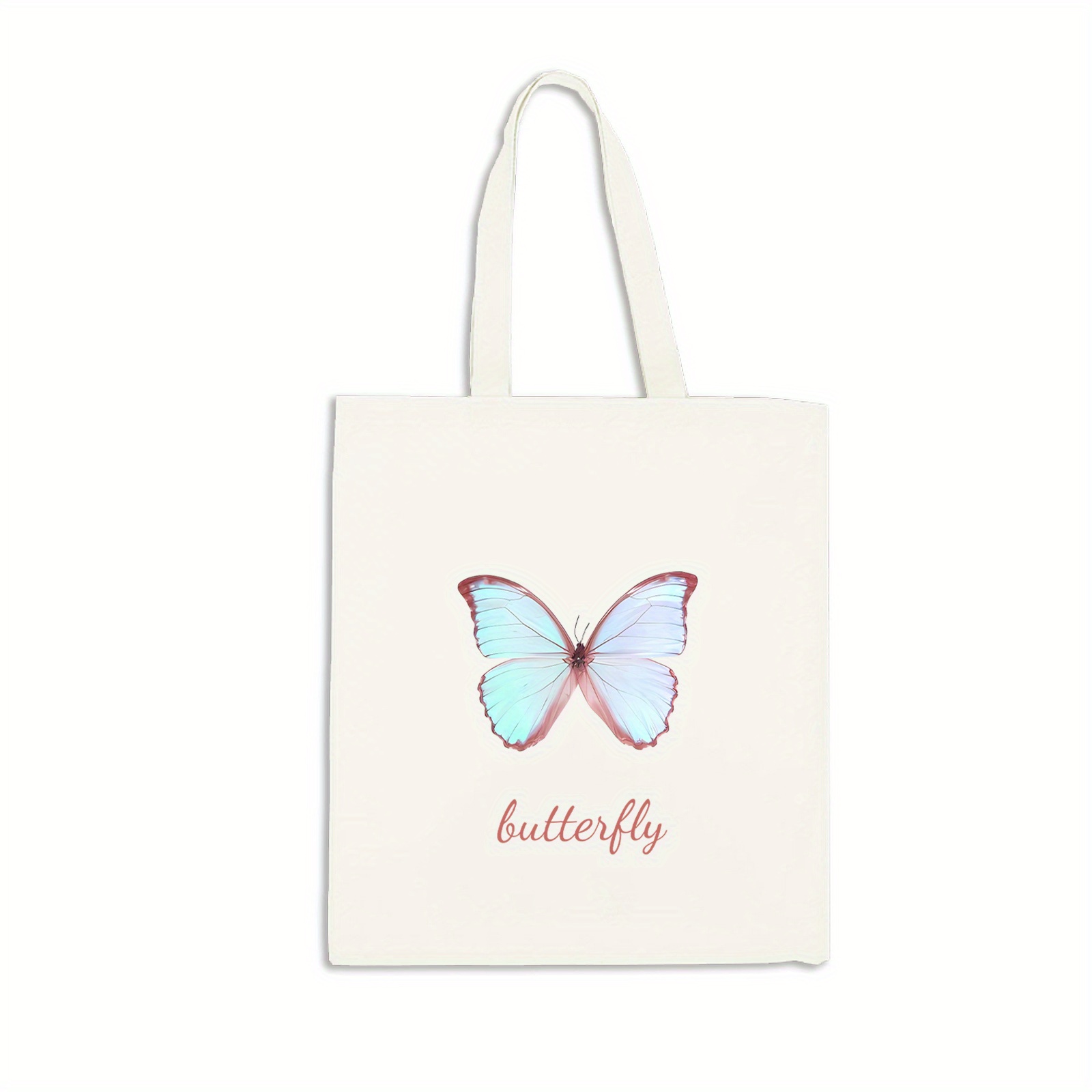 Men's Customized Light Blue Butterfly Canvas Bag Capable - Temu
