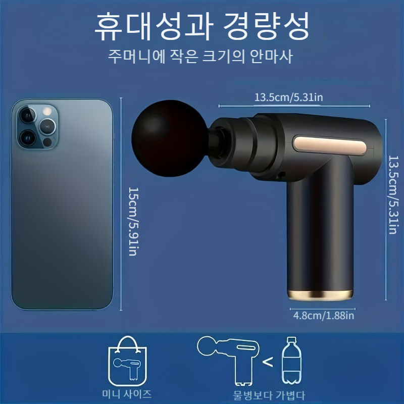 1pc 마사지 건 신체 허리 및 목 통증을 위한 딥 티슈 머슬 핸드헬드 타악기 마사지기 초소형 우아한 디자인 Temu