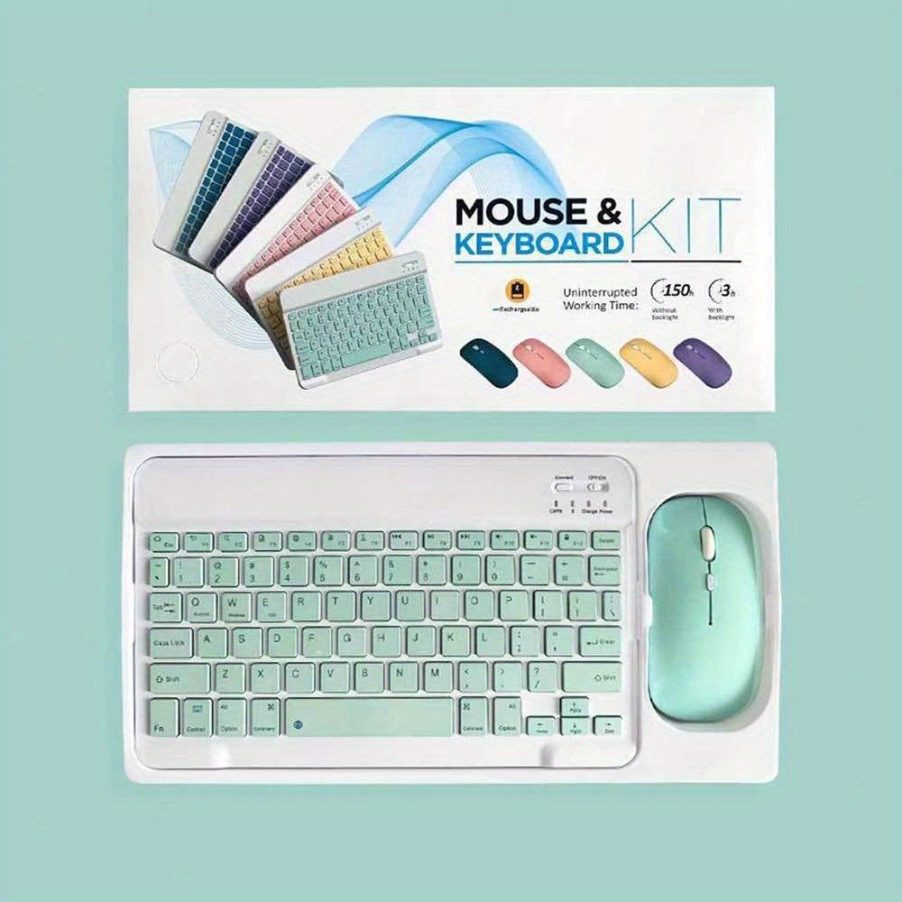 Wireless Keyboard Mouse Set Mini Portable Mute Keyboard - Temu Australia