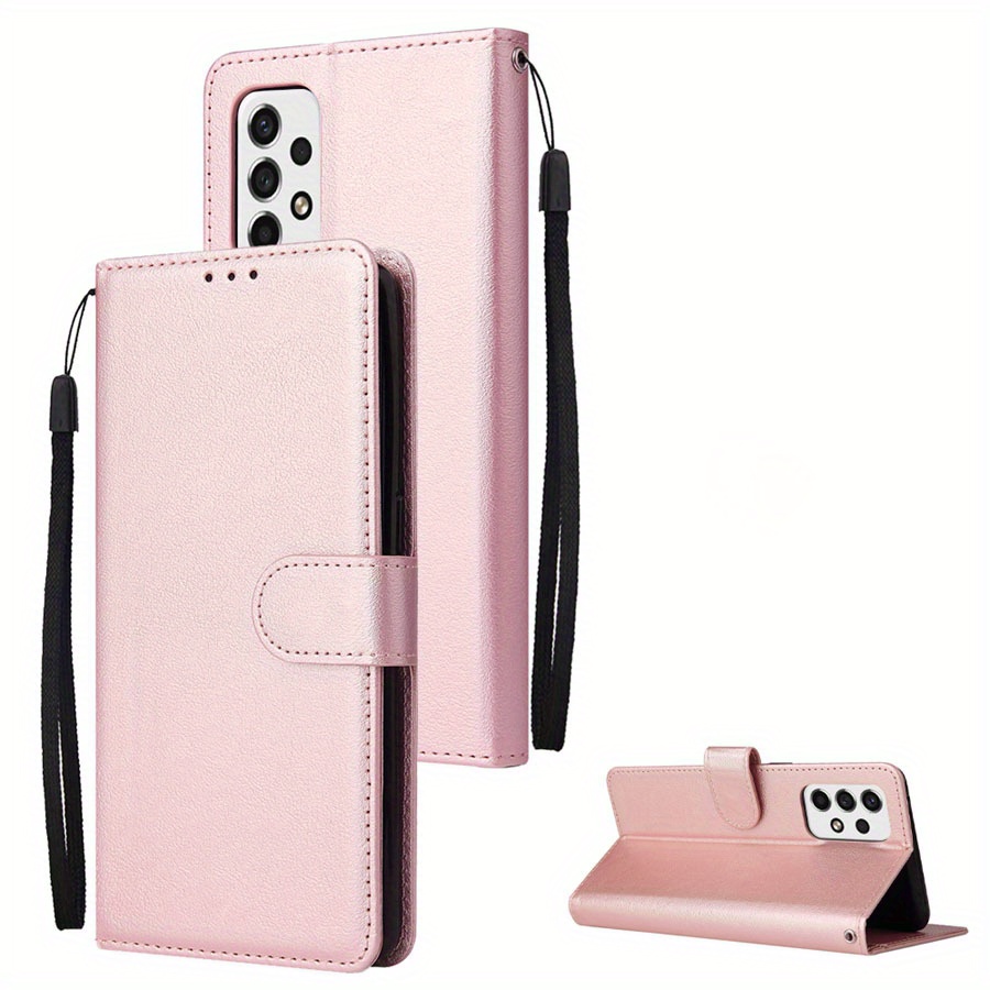 Wallet Card Slot Magnetic Flip Holder Function Faux Leather - Temu ...