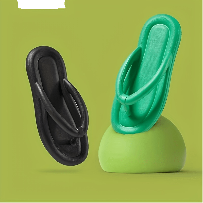 Solid Color Eva Flip Flops Trendy Soft Sole Slide Shoes - Temu Australia