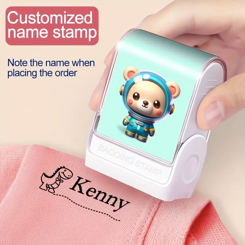 1pc カスタムフォージドベラネームスタンプ 学校用品のラベリングと衣服シールのエース 学生が独自のフレアで制服や用品を Temu Japan