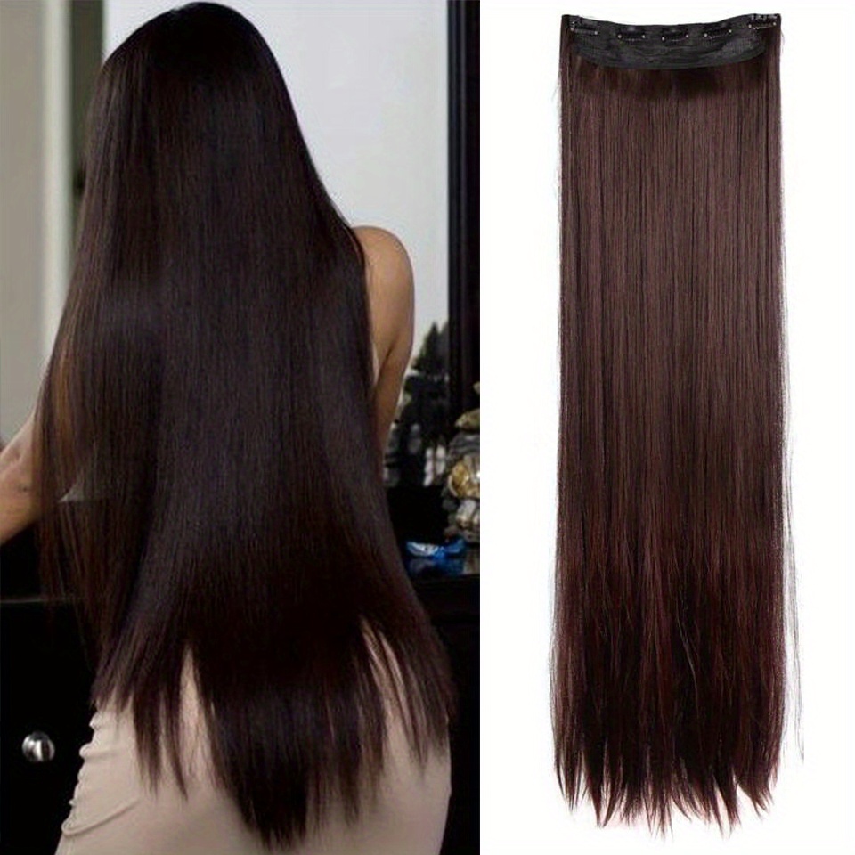 Extra Long Straight Synthetic Clip in Hair Extensions Easy - Temu