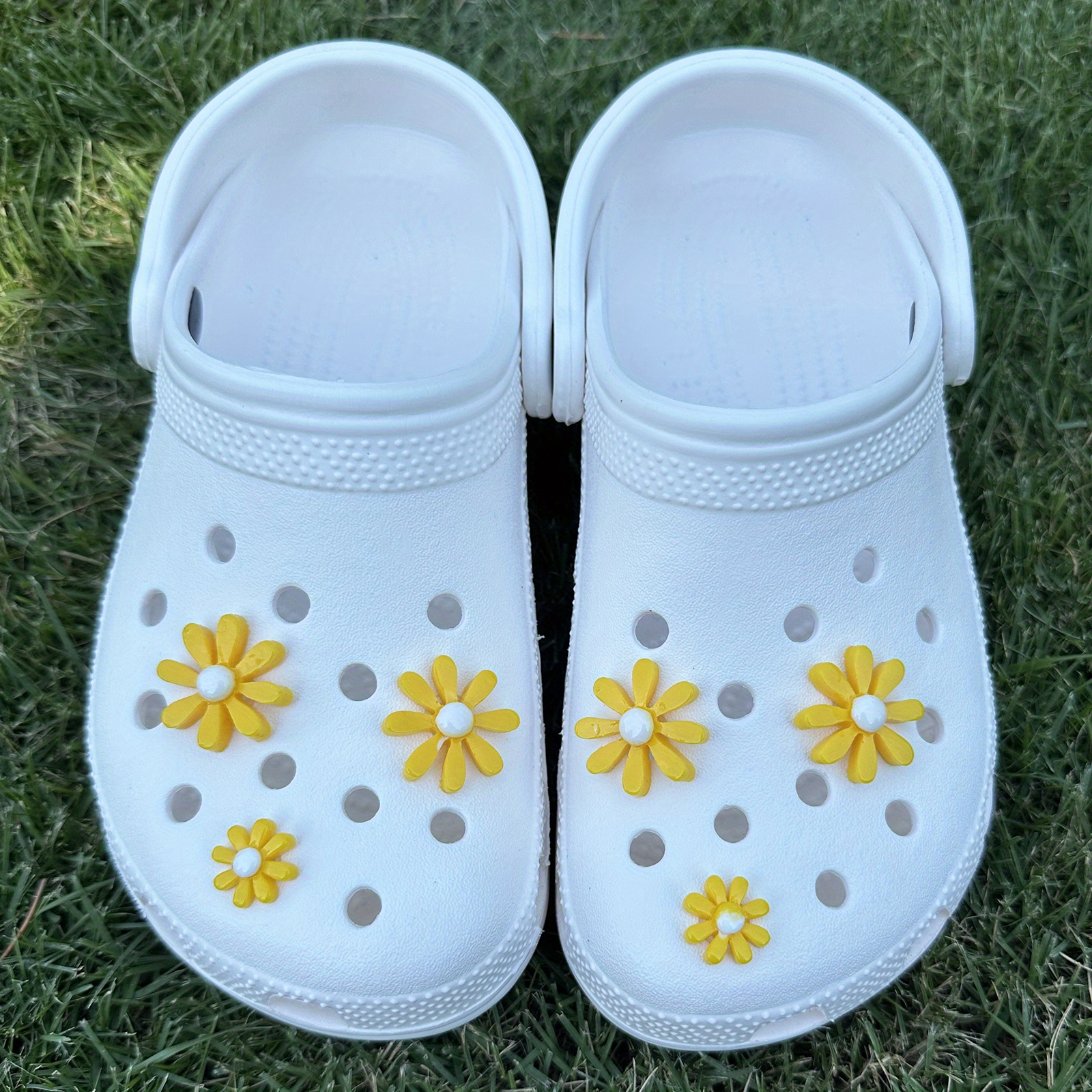 Daisy Flower Series Shoes Charms Clogs - Temu South Africa