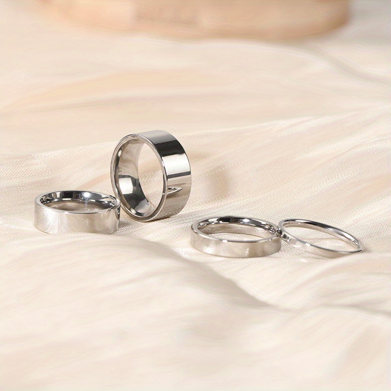 Stainless Steel Plain Rings Exquisite Men's Accessory - Temu United Kingdom