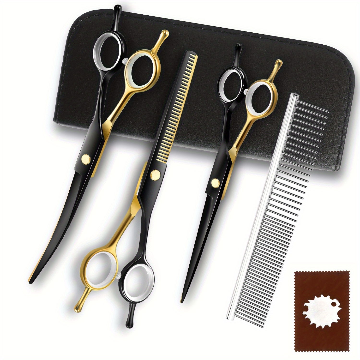 Black Scissors Flat Tooth Curling Scissors Steel - Temu