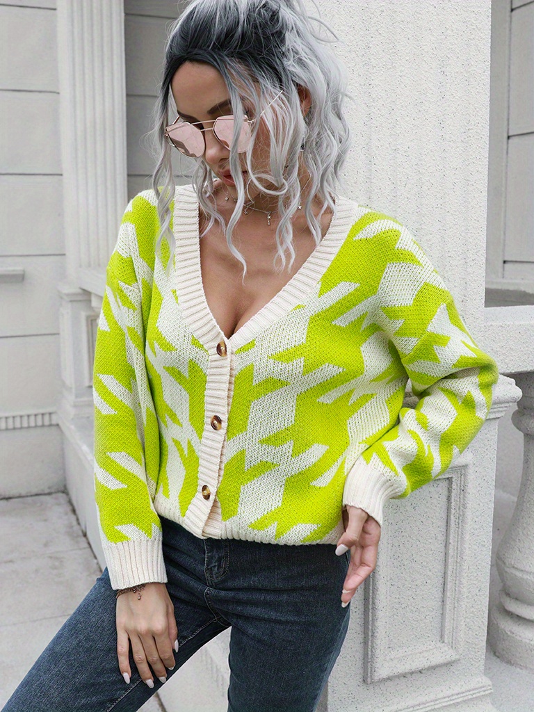 button loose cardigan casual v neck long sleeve - Temu Canada