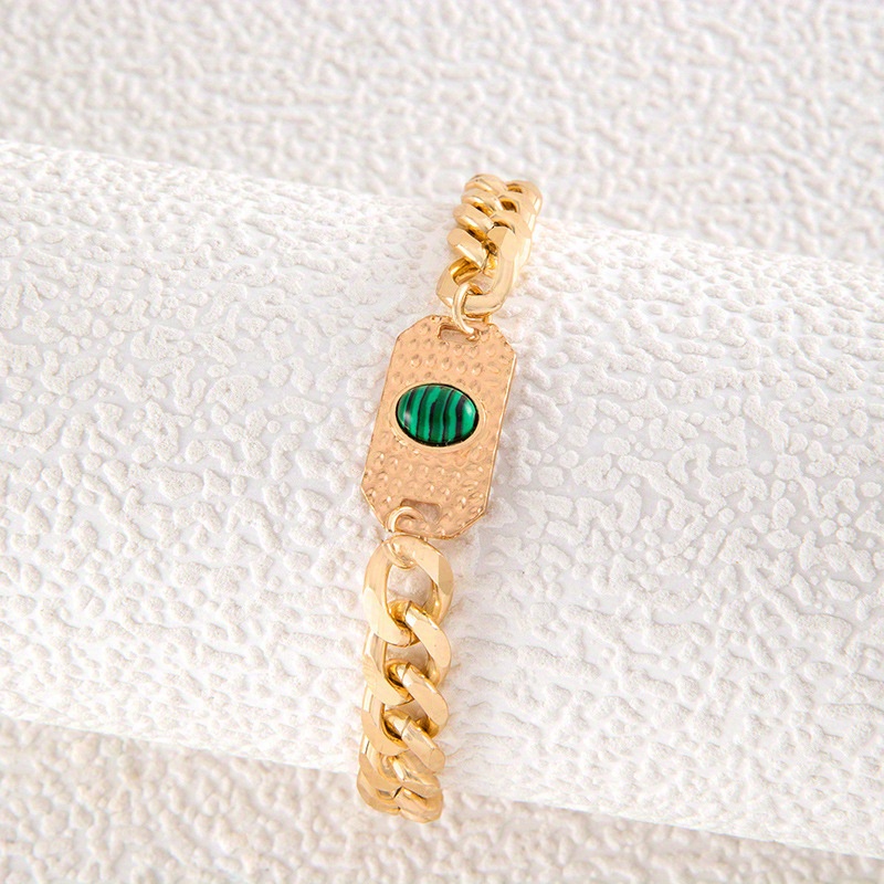 Exaggerated Cuban Chain Bracelet Inlaid Faux Crystal Gems - Temu New ...