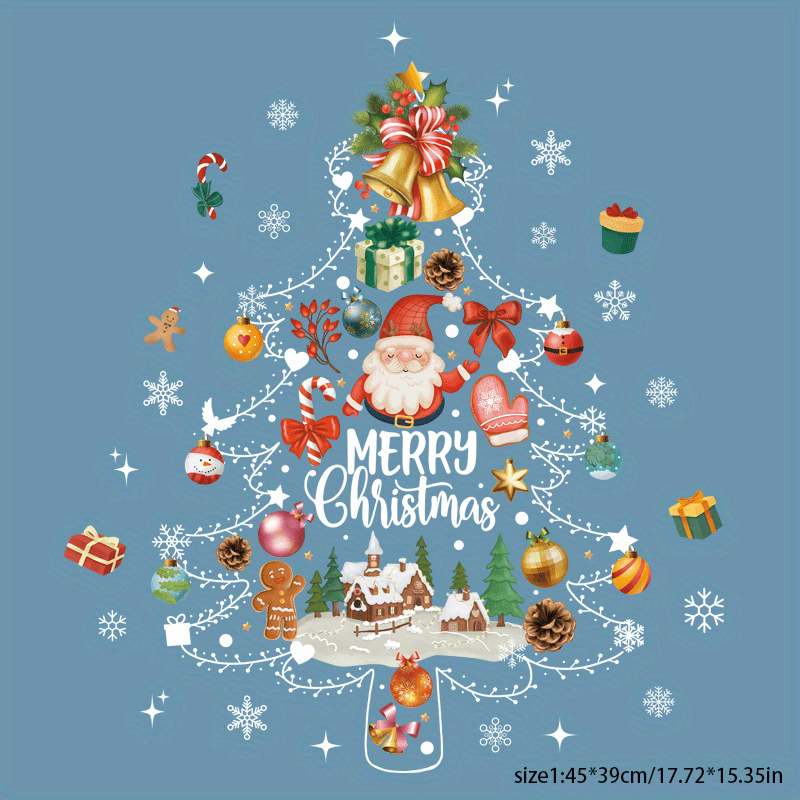 christmas tree snowflake candy old man wall stickers - Temu Australia