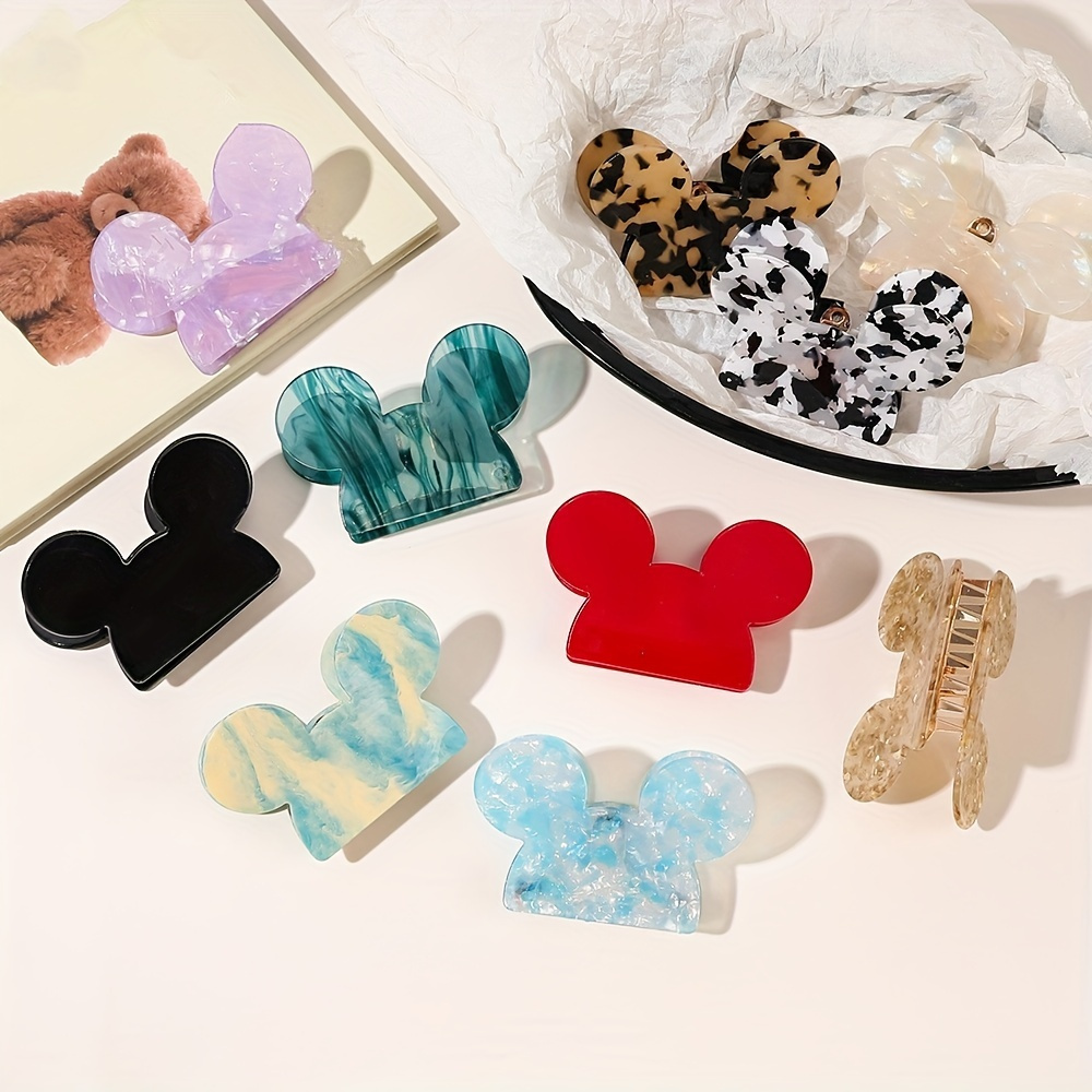 Cartoon Mouse Ears Shaped Hair Claw Clip Acrylic Grab Clip - Temu ...